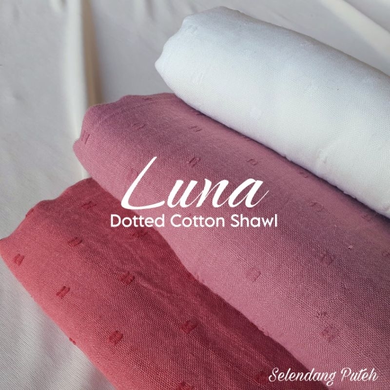 LUNA Dotted Cotton Shawl | Ironless Shawl | Shopee Malaysia