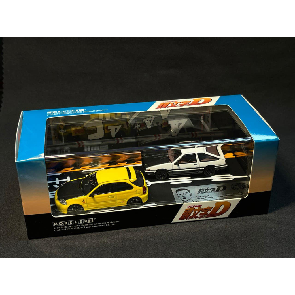 MODELERS 1/64 INITIAL D TOMOYUKI TACHI (TODO EK9) & TAKUMI FUJIWARA ...