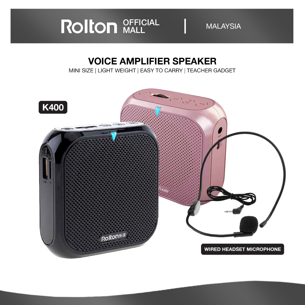 ROLTON K400 Voice Amplifier Wired Headset Mic with Speaker | Teacher ...