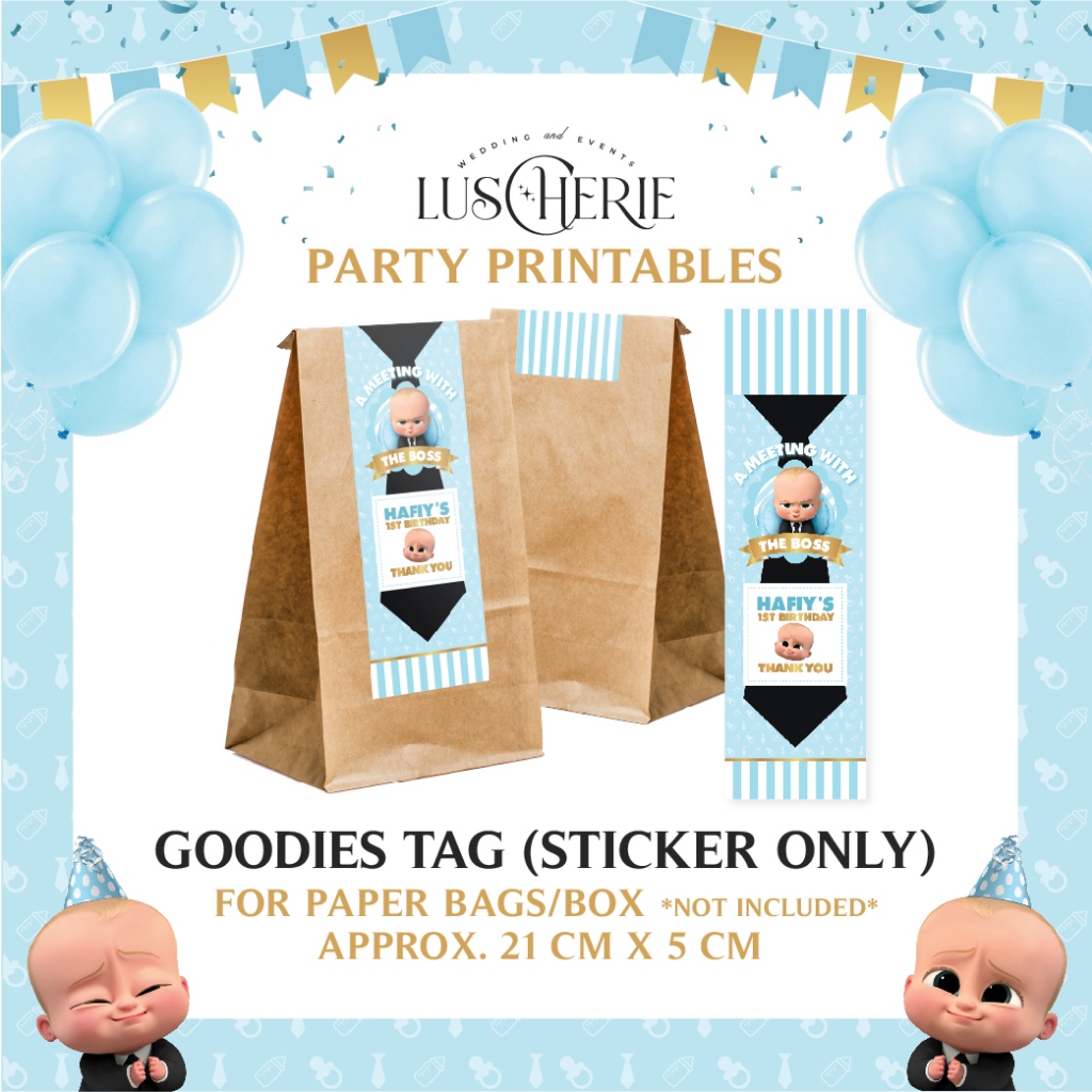 Boss Baby Birthday Birthday Party Printables Pack Cake Topper Bottle ...