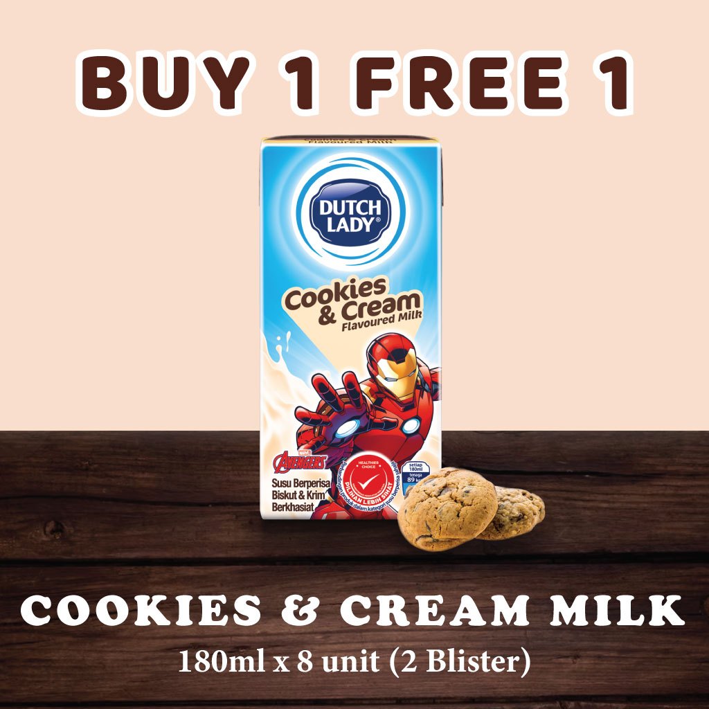 Dutch Lady Marvel Avengers Iron Man 180ml UHT Milk - Cookies & Cream ...