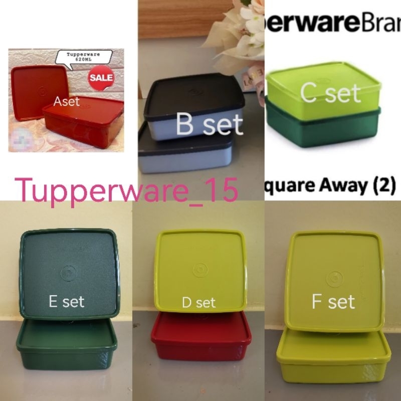 Tupperware Large Square Away 620ml ( 2pcs) | Shopee Malaysia