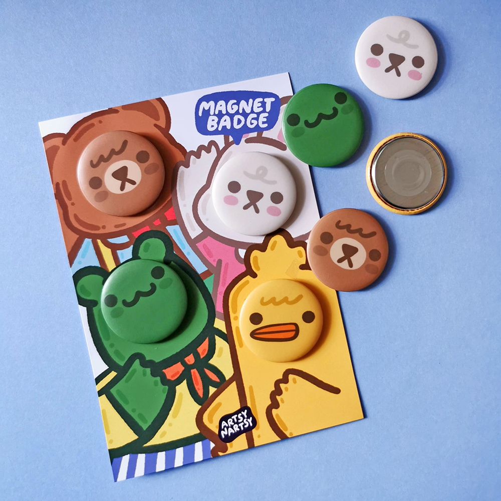 Magnet Badge 32mm Round-Animal Faces Pack | Shopee Malaysia