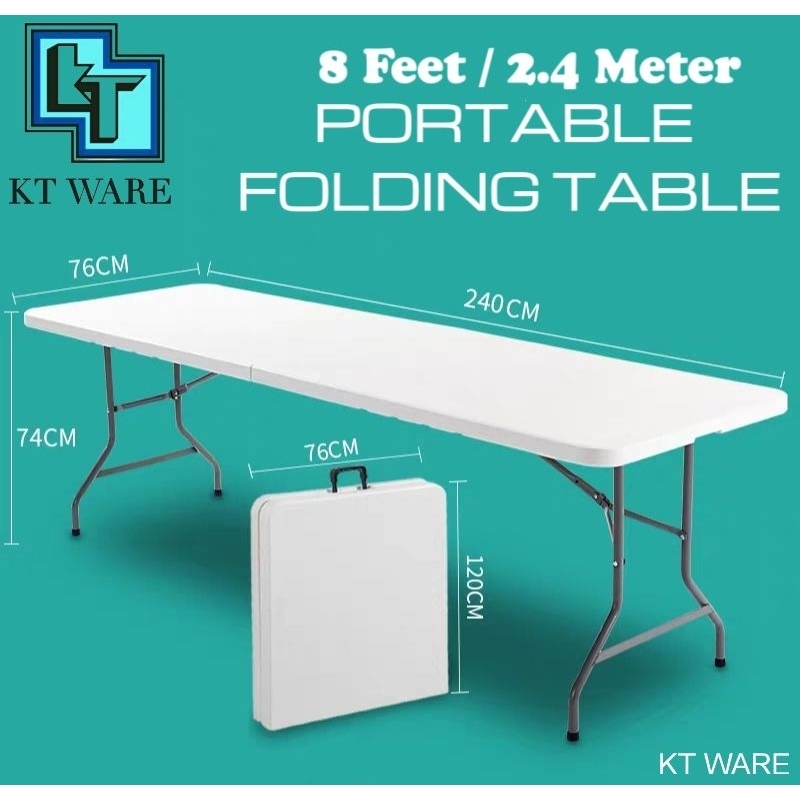 KT WARE 8 FT Multipurpose Folding Table Heavy Duty Exhibition Dining ...