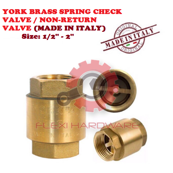 YORK BRASS SPRING CHECK VALVE / NON-RETURN VALVE (MADE IN MALAYSIA ...