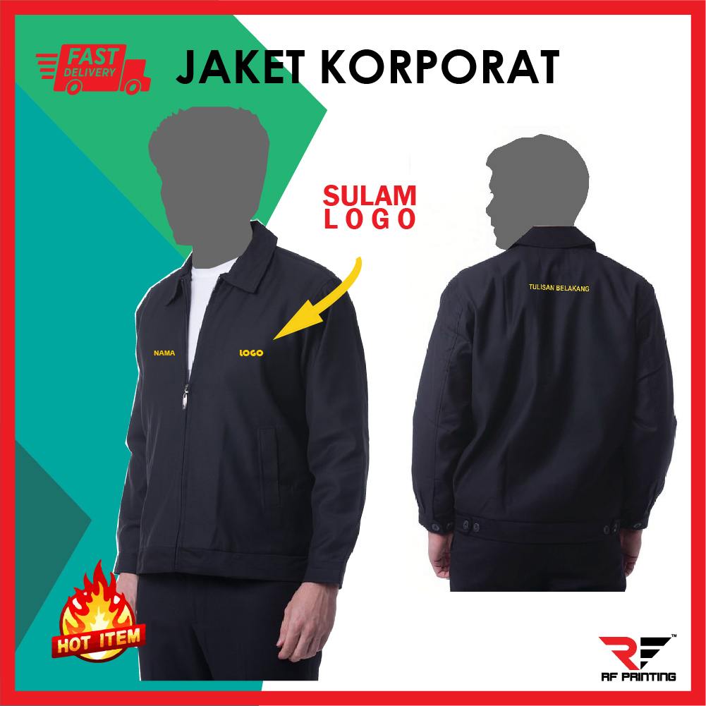 JAKET KORPORAT EKSEKUTIF HITAM + SULAMAN LOGO | Shopee Malaysia