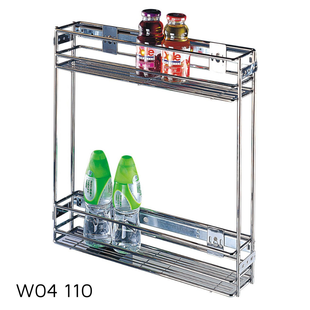 Rak Letak Botol Kicap Stainless steel 110MM Multi-function 2 Layer Pull ...