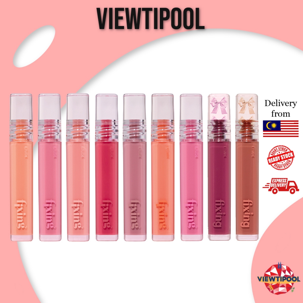 Etude House Glow Fixing Tint 3.8g (Pure Coral, Mellow Pink, Dewy Fig, C ...