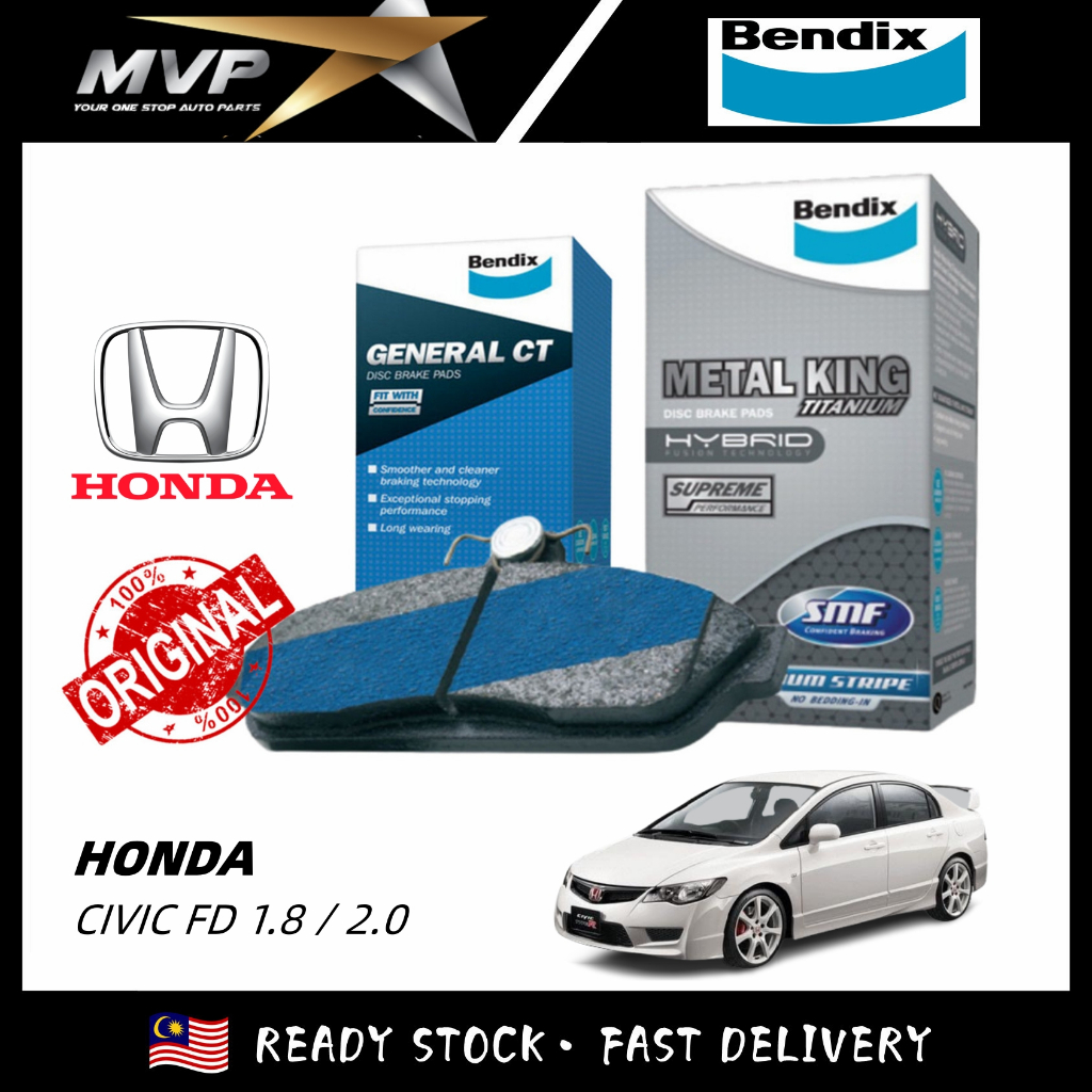 Original Bendix Brake Pad - Honda Civic FD SNA 1.8 / 2.0 Bendix Metal ...
