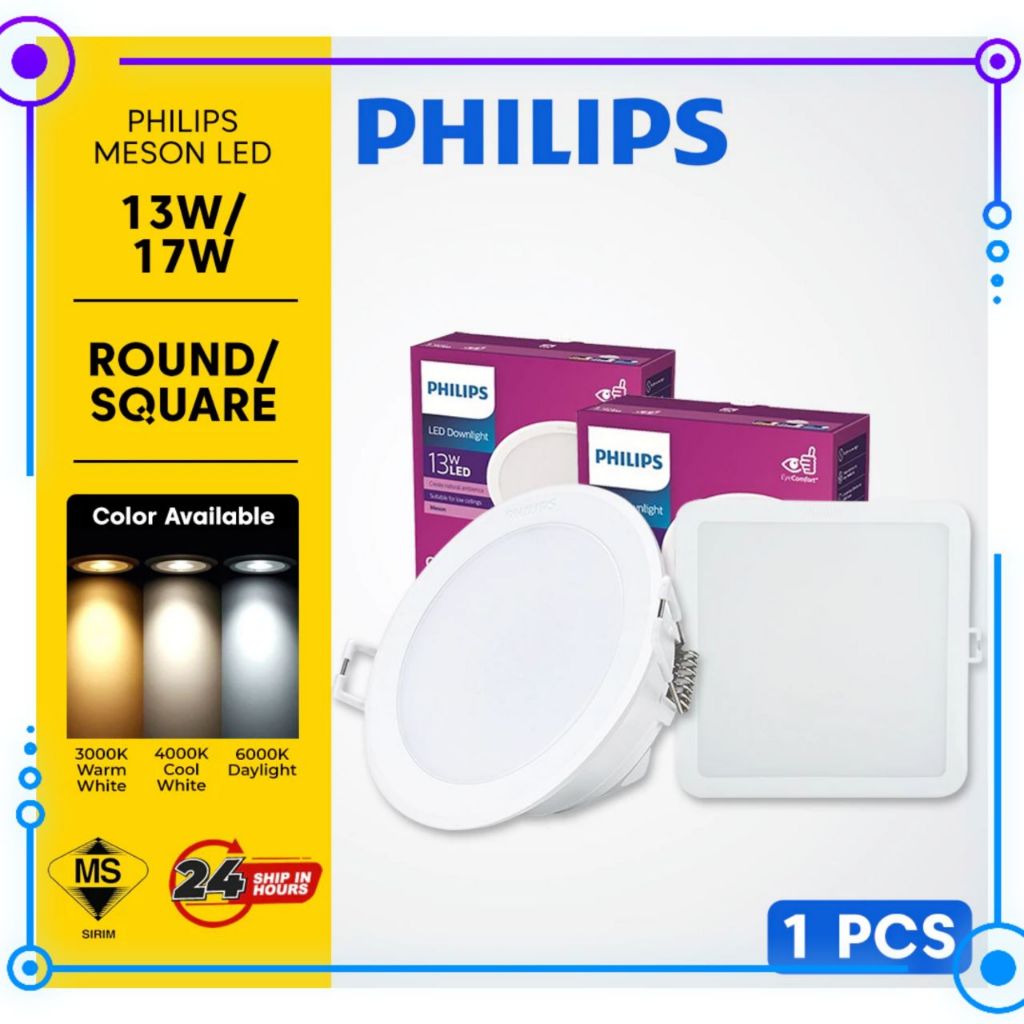 PHILIPS MESON Recessed Downlight 4" 5" 6" 9W 13W 17W LED Ceiling Light ...