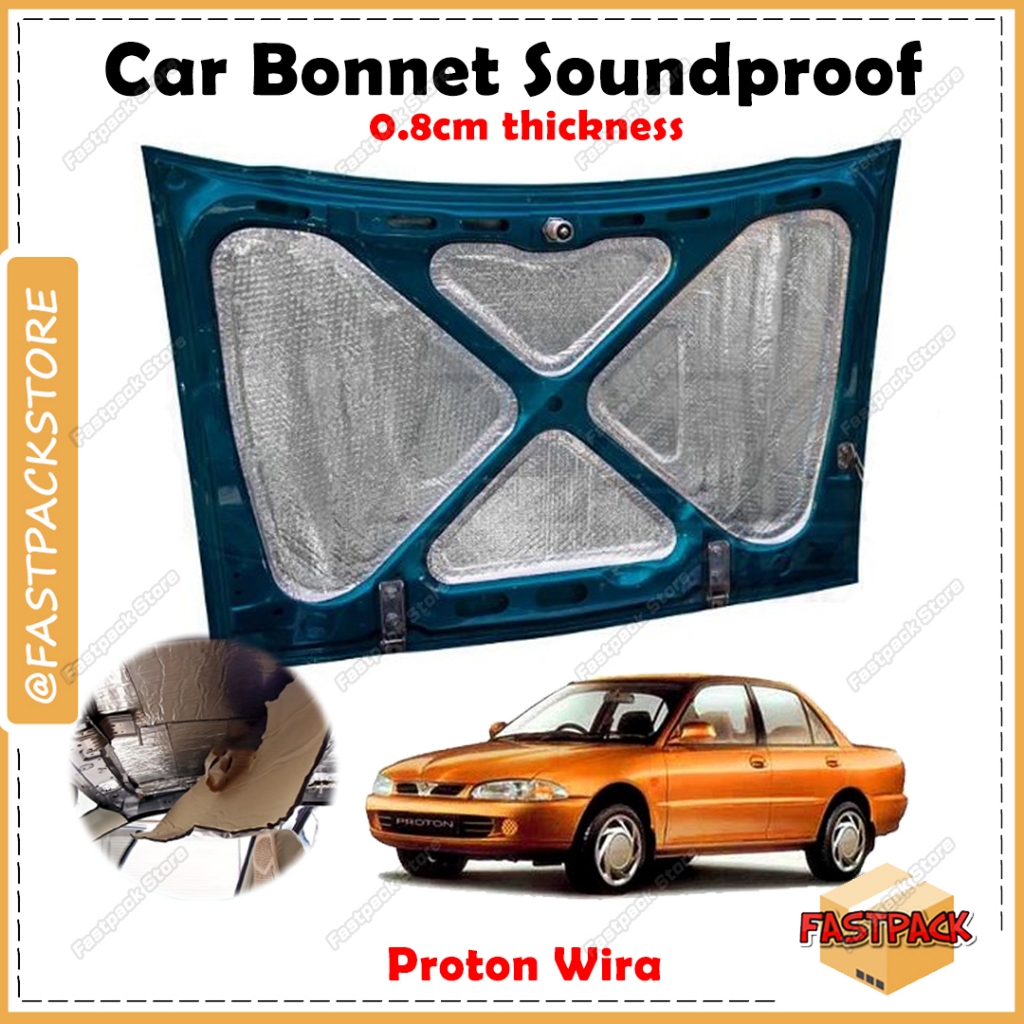 For Proton Wira Aluminium CARFIT Bonnet Sound Proof Scheme Silence ...