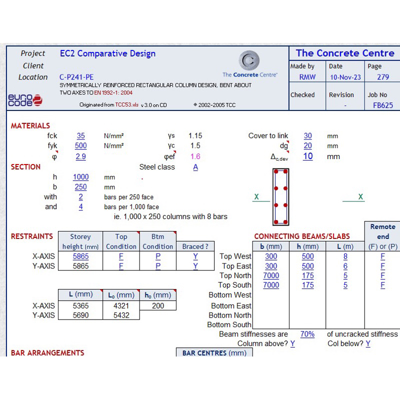 Reinforced Concrete RC Column Design to Eurocode 2 Spreadsheet | Shopee ...