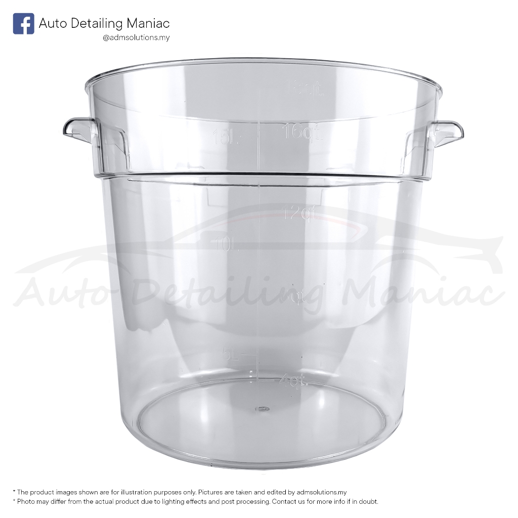 Clear Car Wash Bucket (17L) US Style Pure Transparent Wash Bucket ...