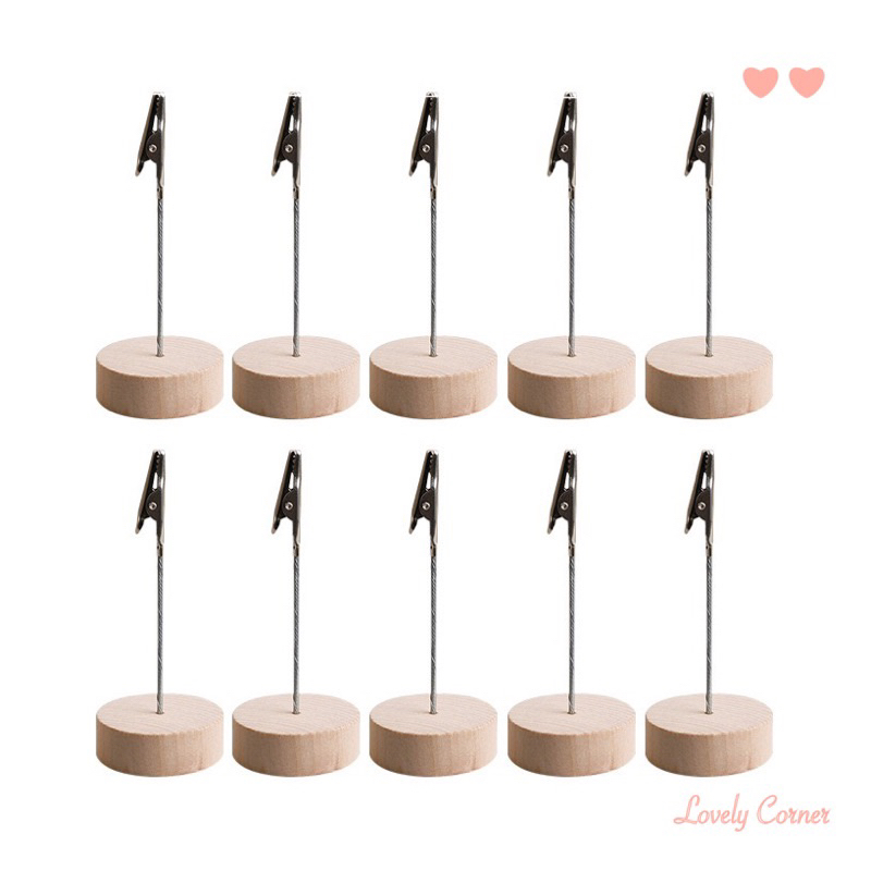 Memo Clip Wooden Base with Alligator Clip Paper Memo Card Holder Stand ...