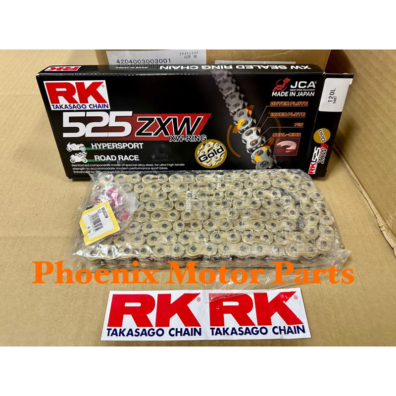RK Takasago Chain 520 / 525 ZXW Ring Gold Chain 120L Made IN Japan ...