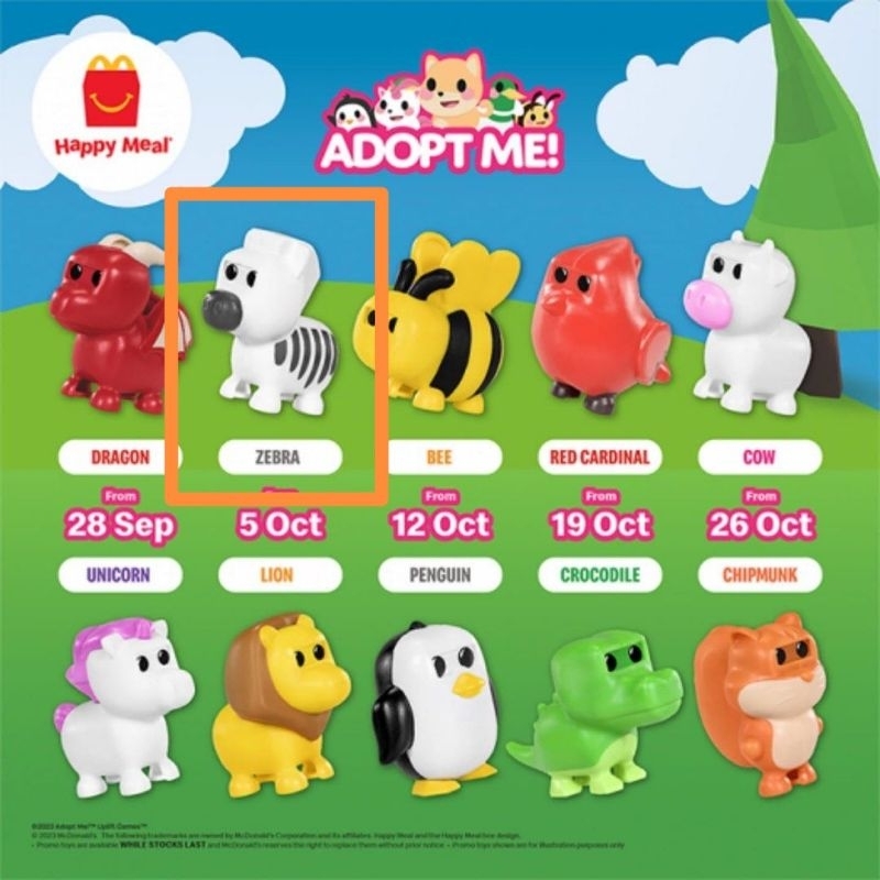 (WH Hobby) McDonald's Adopt Me - Zebra | Shopee Malaysia