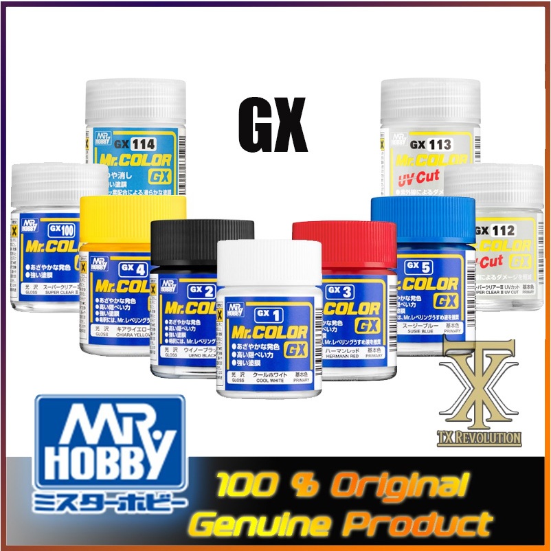 MR COLOR GX SEREIS PAINT HOBBY GUNDAM LACQUER SUPER SMOOTH UV CUT GX1 GX2 GX3 GX4 GX5 GX6 GX100 ...
