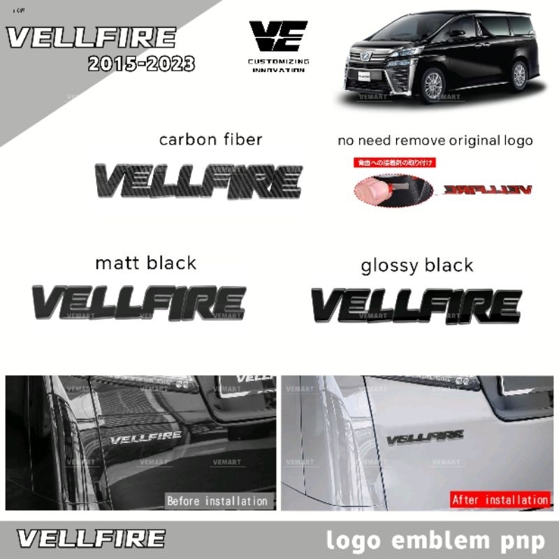 dac toyota vellfire anh20 2008-2014 car logo emblem accessories pnp ...