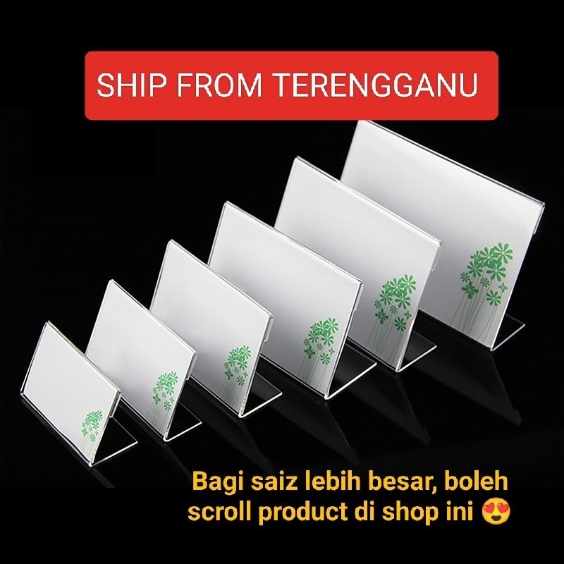 ACRYLIC STAND PHOTO/NAME CARD/ PRICE TAG/ STAND GAMBAR/HIASAN/ TANDA ...
