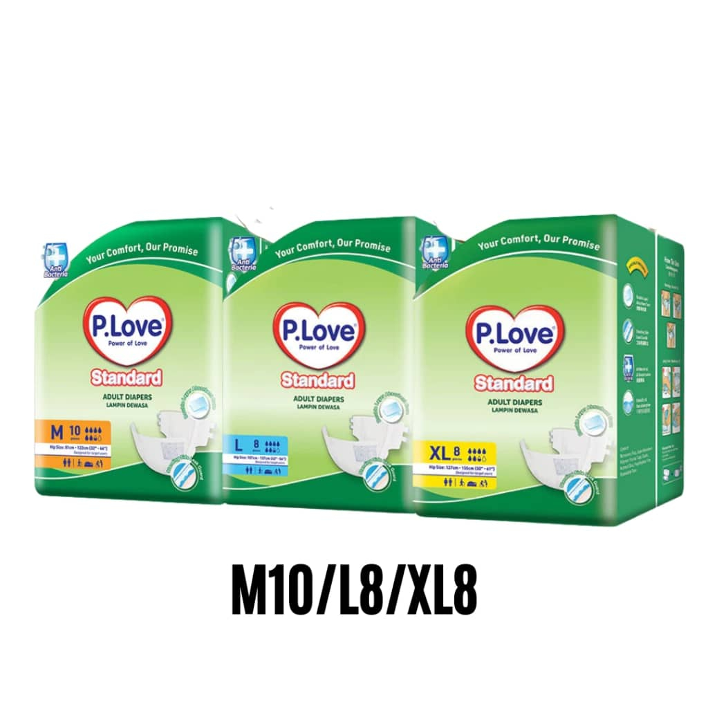 P.Love Plove Standard Adult Tape Diapers - [ M10 / L8+1 / XL8 ...