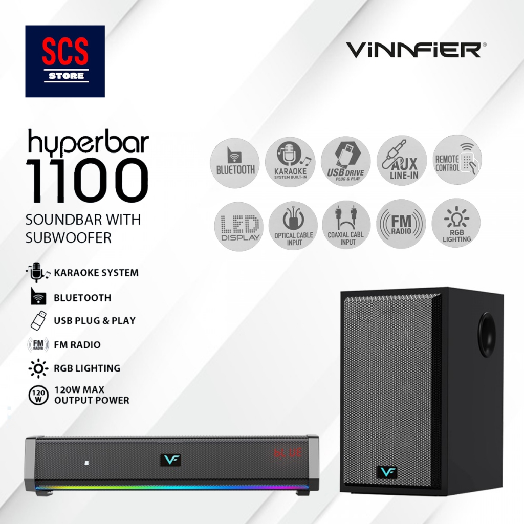 Vinnfier Hyperbar 1100 with Bass subwoofer & Mic Jack | Shopee Malaysia