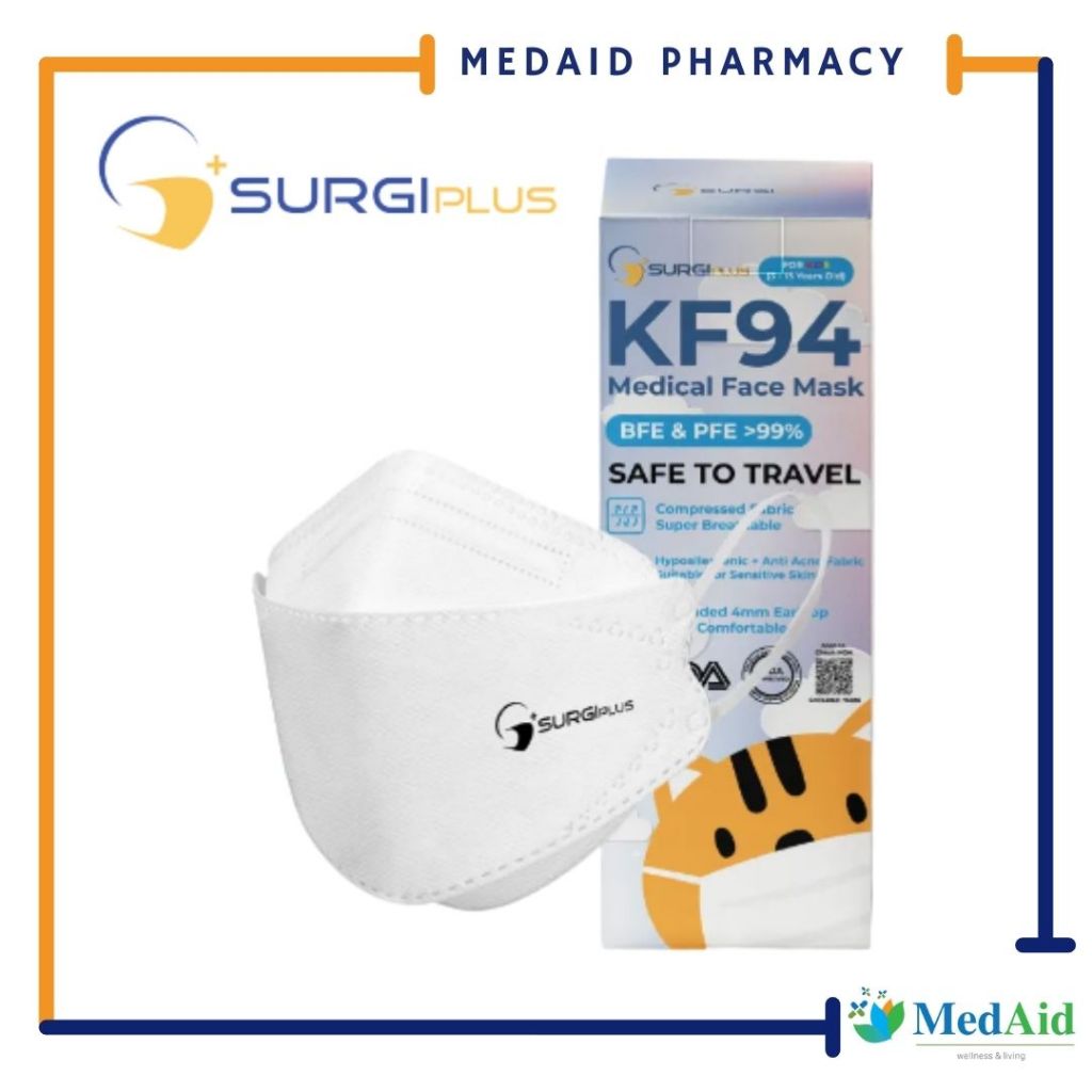 Surgiplus KF94 Kids Mask Earloop 20'S (White/Copper) | Shopee Malaysia