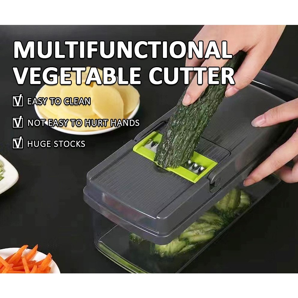 13 PCS Slicer Multi-role| Cutters of Vegetable & Fruit | Drainage ...