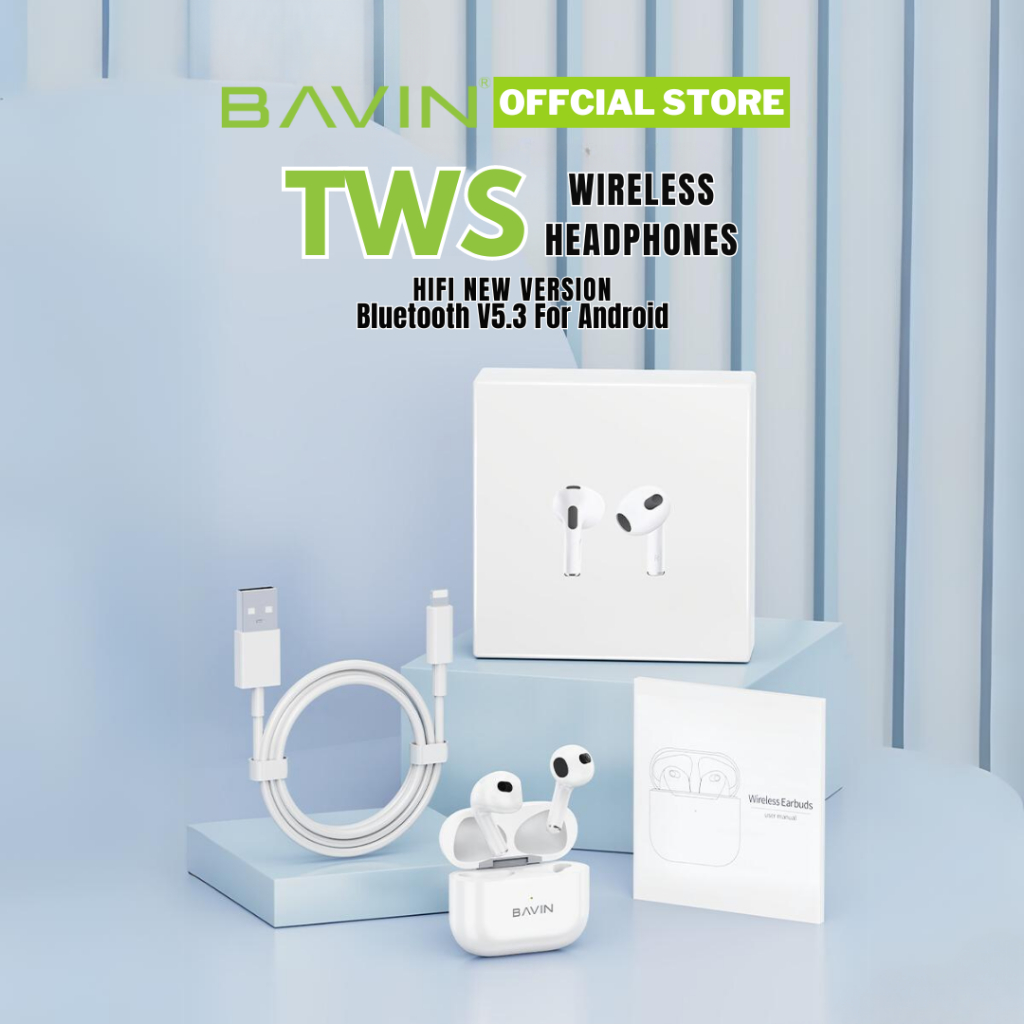 BAVIN BA34 TWS Wireless Bluetooth 5.3 Earphone HiFi Sound Stereo Touch ...