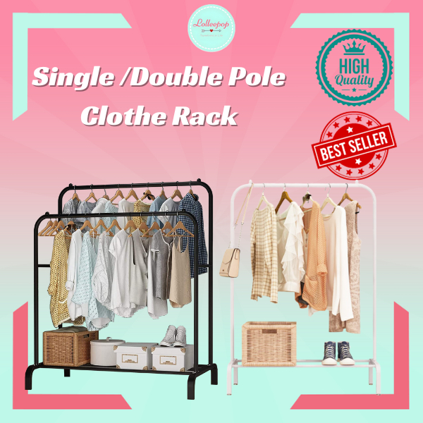 [LS]Viral Modern Stylish Single / Double Pole Clothes Rack, Hanging ...