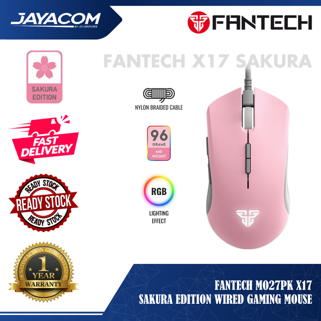 Fantech X17 Blake Sakura Edition Wired Gaming Mouse MO27PK | Shopee ...