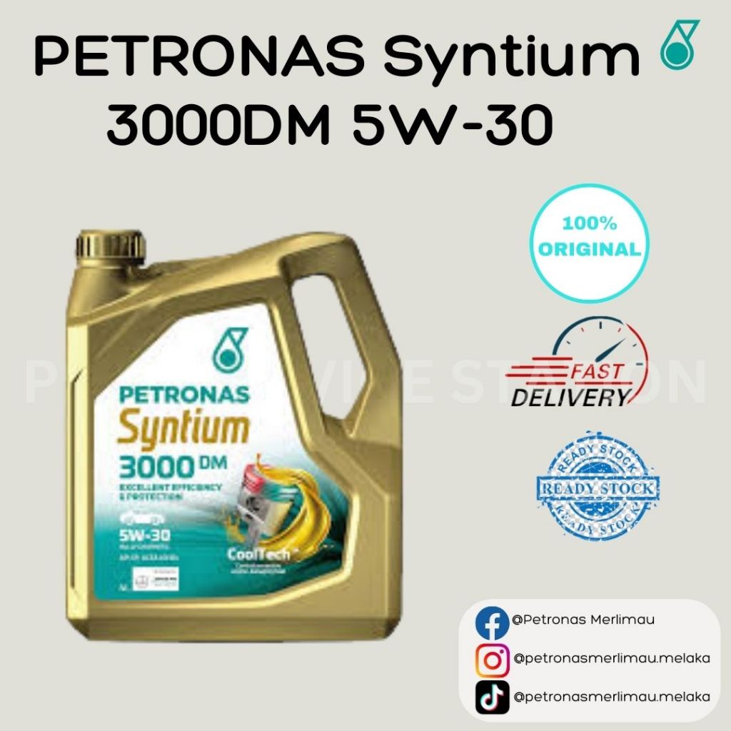 100% ORIGINAL PETRONAS Syntium 3000 DM 5W-30 (4L) | Shopee Malaysia