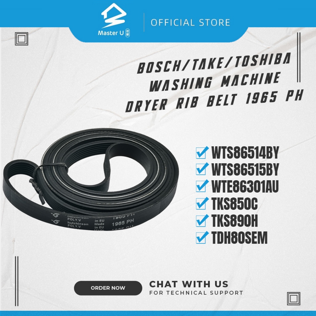 ORIGINAL BOSCH/TAKE/ TOSHIBA WASHING MACHINES DRYER RIB BELT 1965 7PH ...