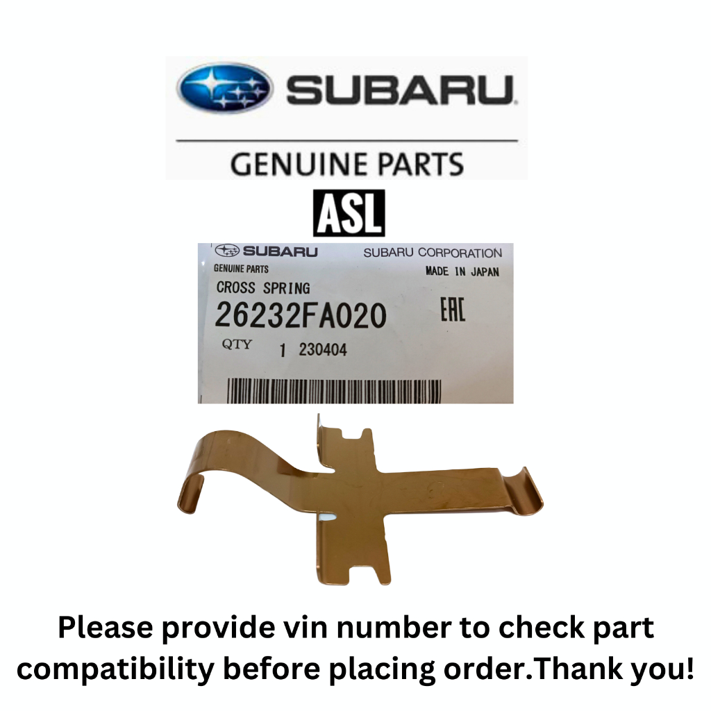 Genuine Subaru Front Brake Caliper Cross Spring 26232FA020 Sumitomo 4 ...