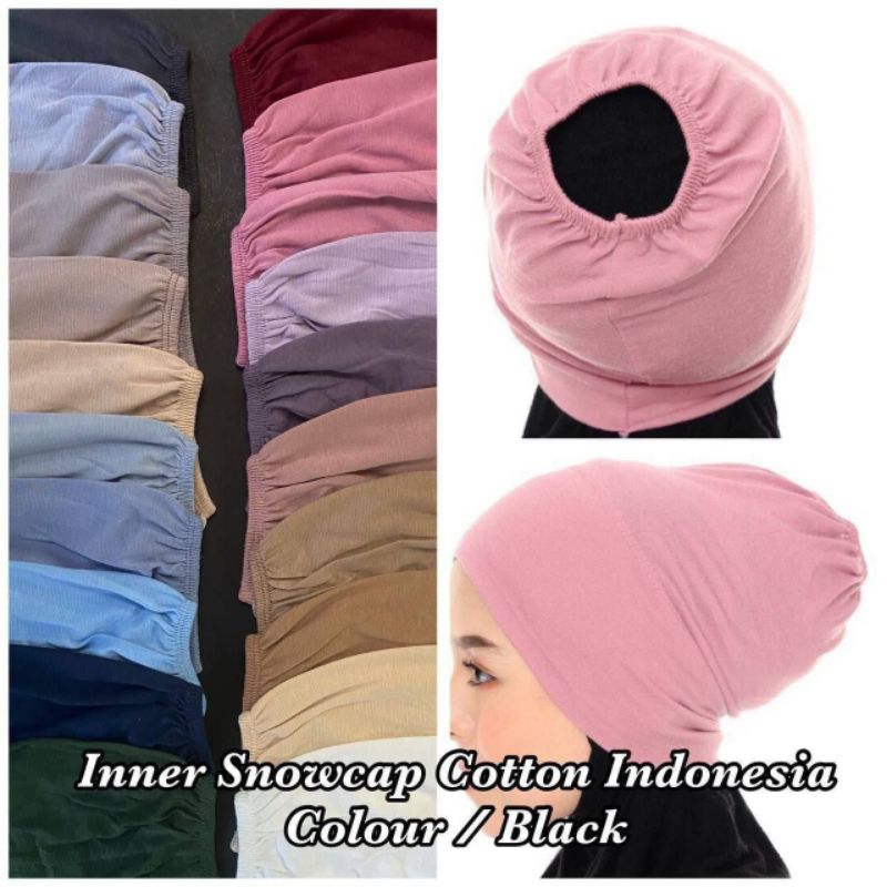 INNER SNOWCAP COTTON INDONESIA PILIH WARNA, ALL BLACK, ALL WHITE ...