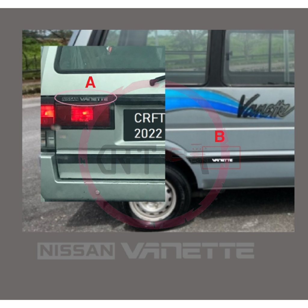 CFS580 3X pcs Nissan Vanette Stiker Sticker Vinyl Decal Stripes Cermin ...