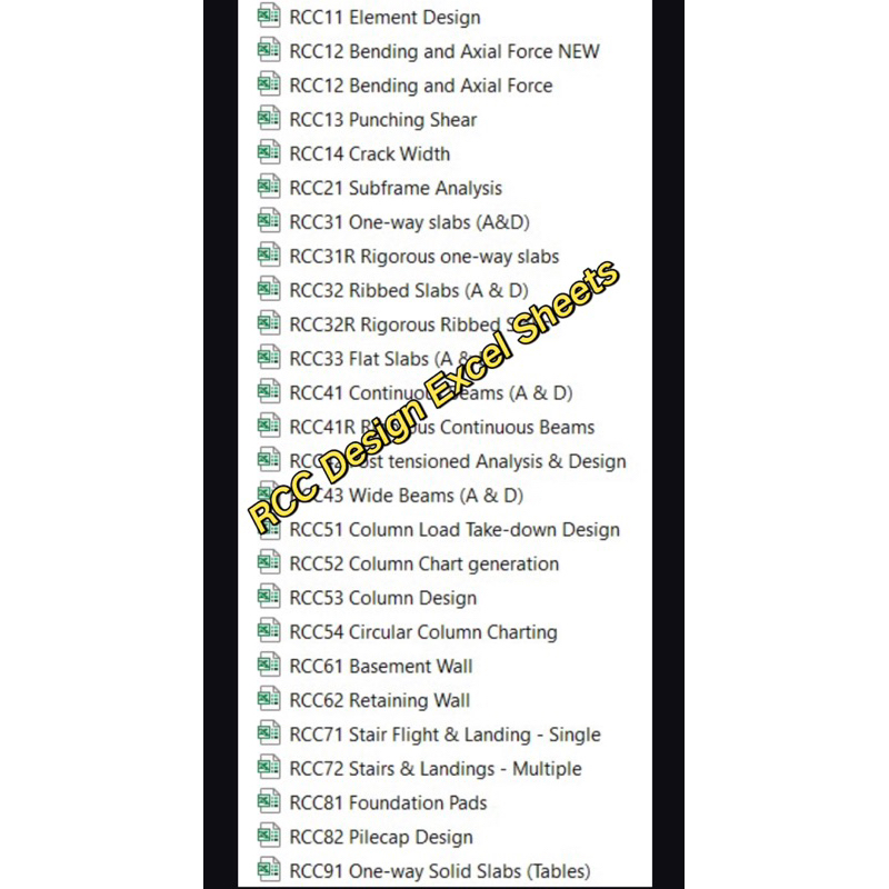 Various RCC Reinforced Concrete Design Excel Sheets BS British Standard ...