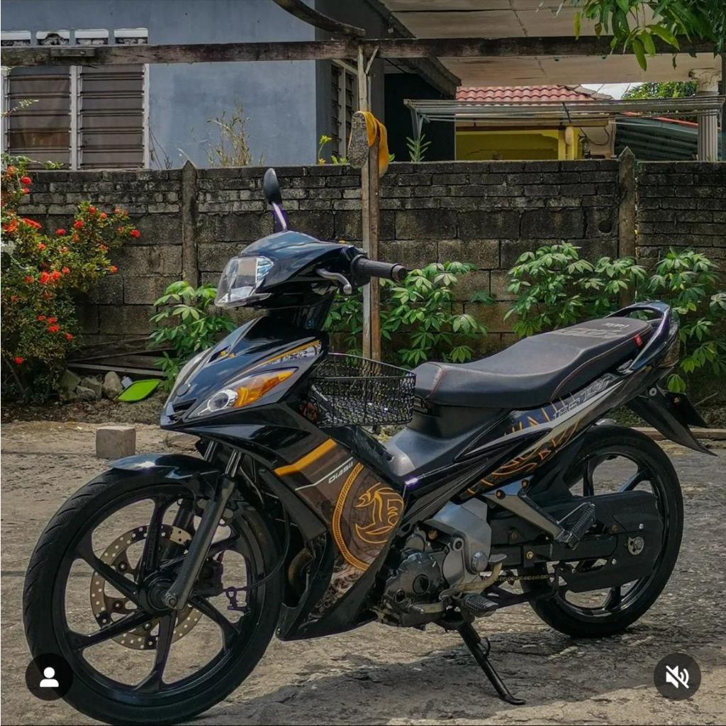 YAMAHA LC LC135 V4 V5 V6 V7 HITAM KILAT FULL BATIK GOLD - COVERSET ...