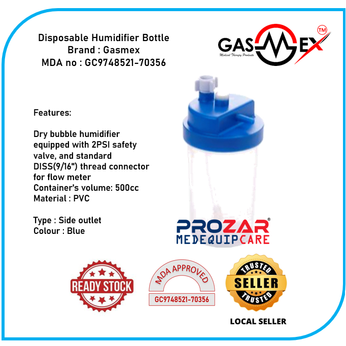 HUMIDIFIER BOTTLE OXYGEN BOTTLE FOR OXYGEN CONCENTRATOR 6PSI OR ...