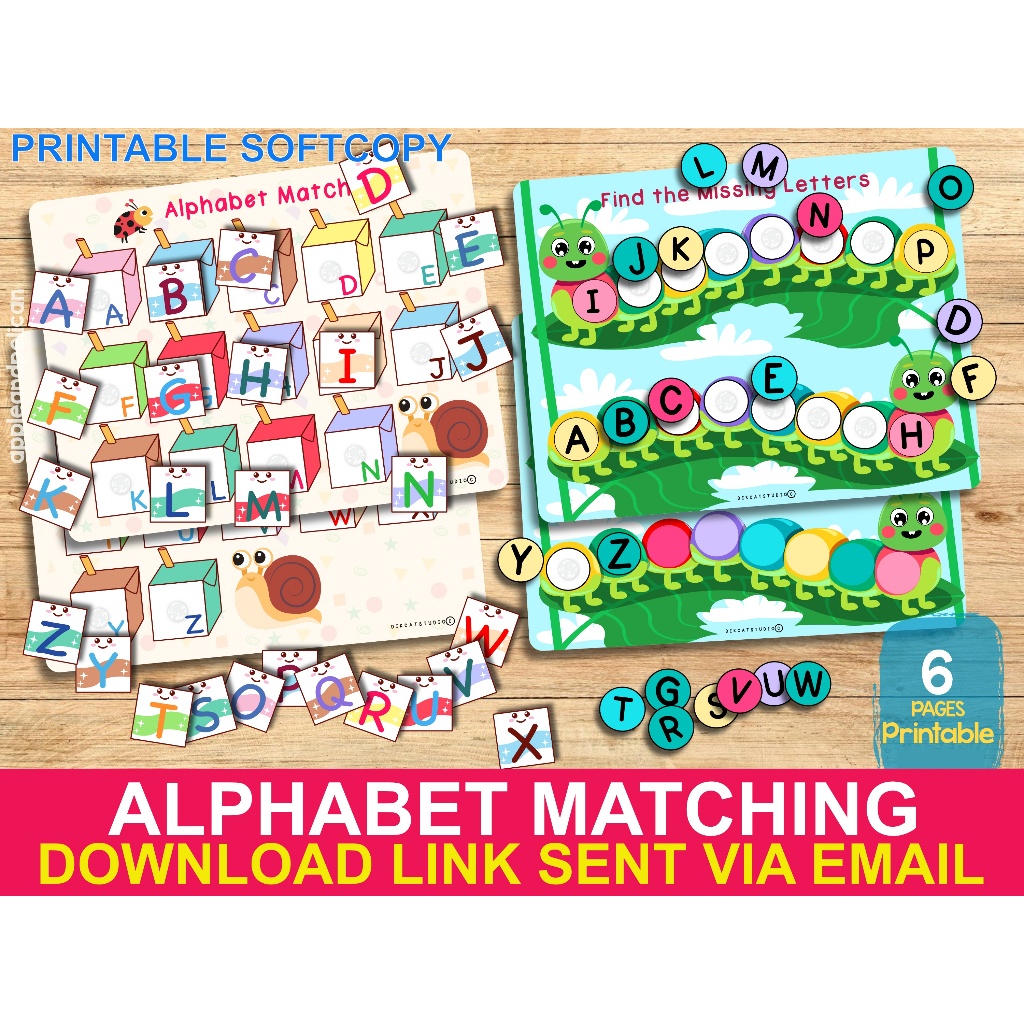 [SOFTCOPY] Alphabet Matching Activity Missing Letters Worksheet Toddler ...