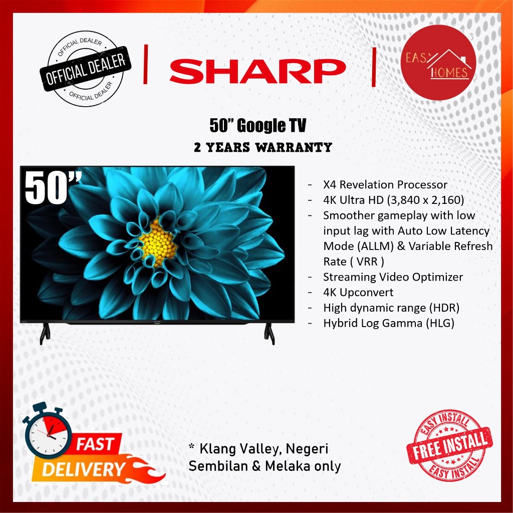 Sharp 4TC50DK1X AQUOS 50 Inch 4K UHD Android TV | Shopee Malaysia