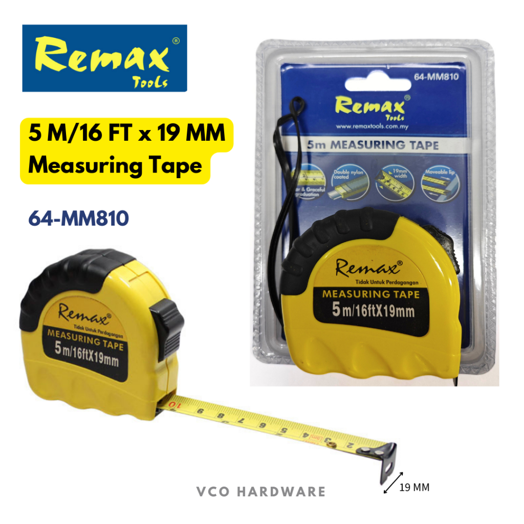 Remax 5M/16ft x 19MM Measuring Tape/Tali Tape/Pita Pengukur/Tape Ukur ...