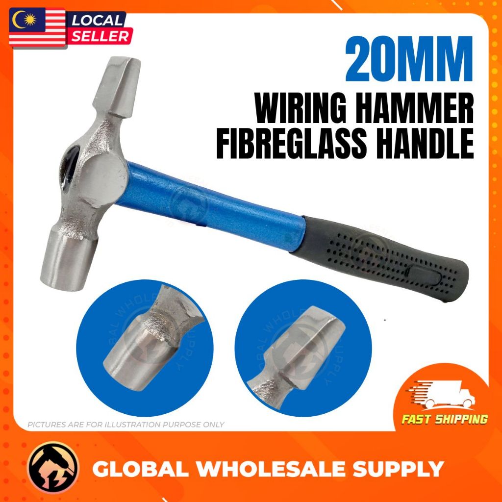 20MM Wiring Hammer With Fibreglass Handle Cross Pein Finishing ...