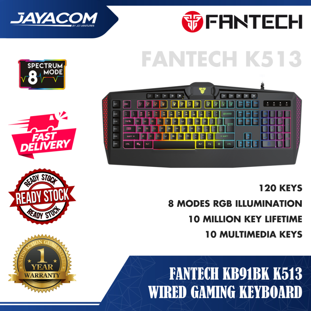 Fantech K513 Booster Membrane Wired Gaming Keyboard KB91BK | Shopee Malaysia