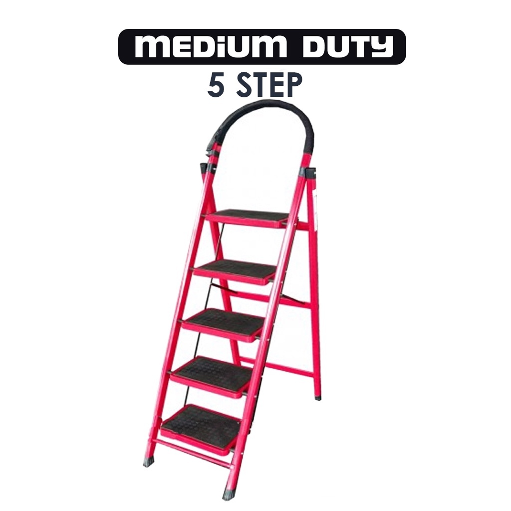 Foldable 3/4/5/6 Step Ladder Medium Duty Tangga Lipat Multipurpose ...