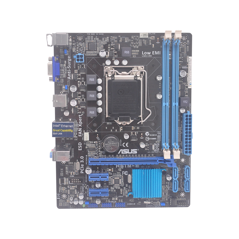 Papan induk desktop ASUS H61M-E Soket H61 LGA 1155 i3 i5 i7 DDR3 16G uATX UEFI BIOS asal ...
