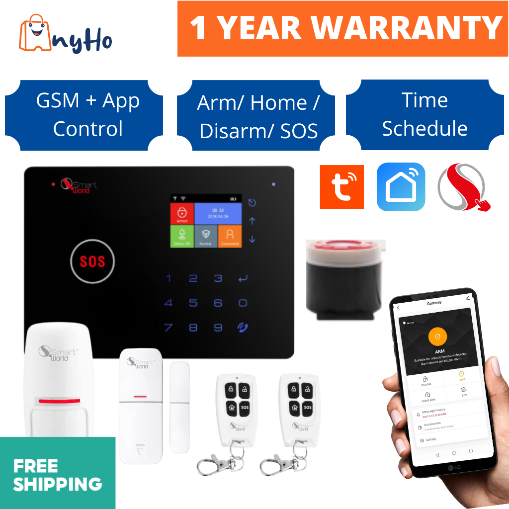 TUYA WIFI + GSM Smart Alarm System Wireless Home Alarm System WiFi ...