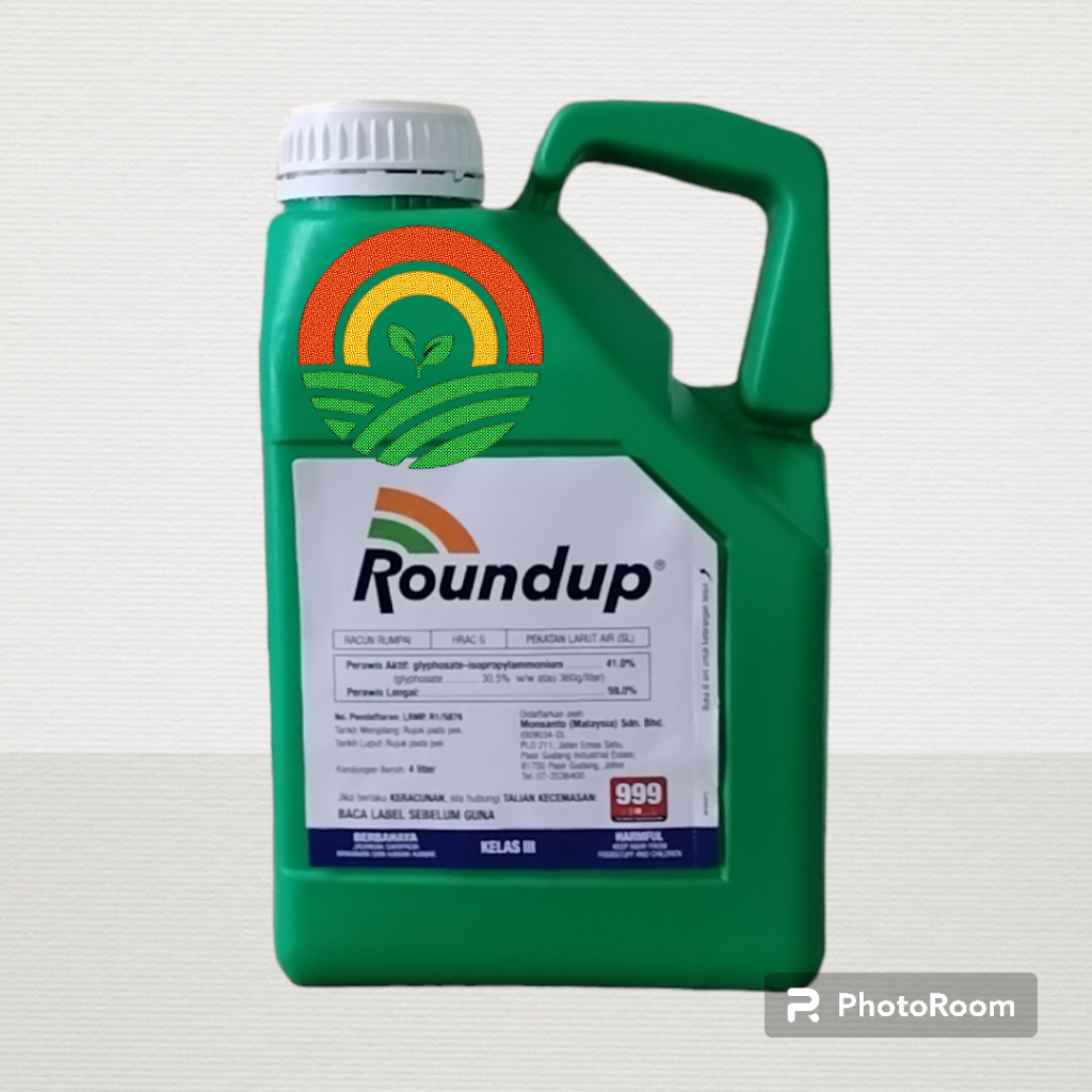 4L Roundup Monsanto Glyphosate 41% Weed Killer Herbicide ( Racun Rumpai ...