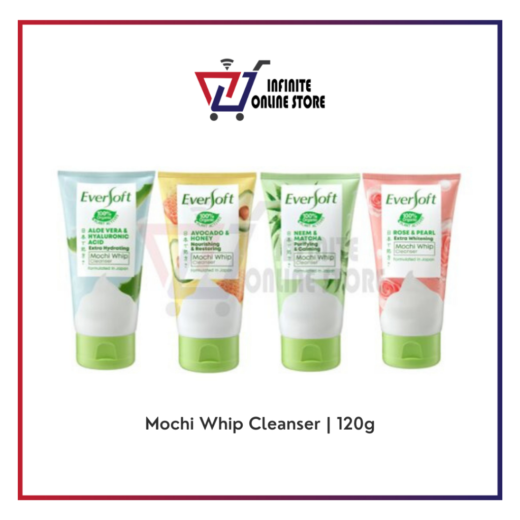 EVERSOFT Mochi Whip Cleanser Facial Wash (120g) (Aloe Vera / Neem ...