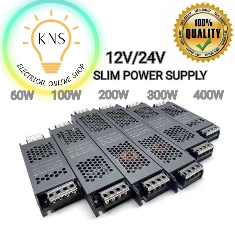 ULTRATHIN SLIM POWER SUPPLY DC 12V 24V 60W 100W 200W 300W 400W LED DRIVER POWER TRANSFORMER ...