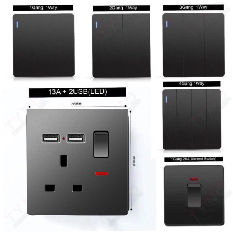 Wall Switch Socket Panel Plug Switch Ultra Rimless Socket and Modern ...